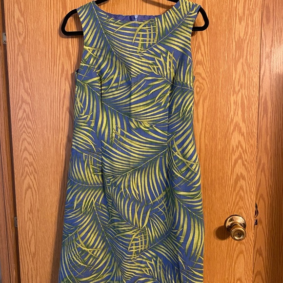 J. McLaughlin | Dresses | J Mclaughlin Green And Blue Sheath Midi Dress ...